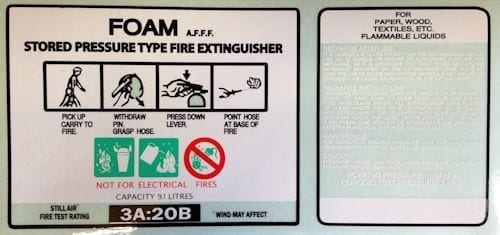 Label Air Foam 300mm W x 135mm H : AWFS