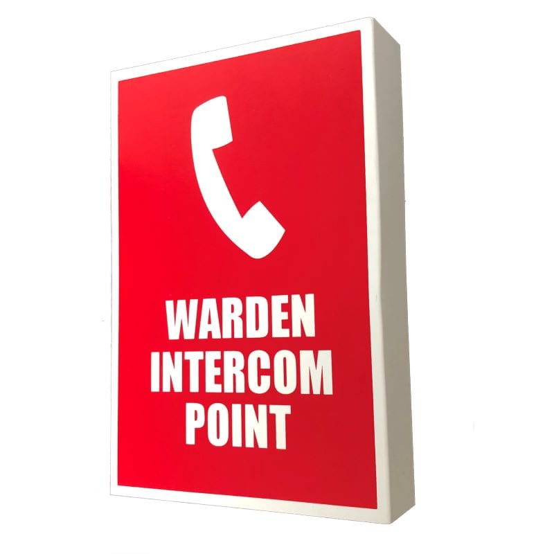 Loc Sign R/A PVC W.I.P Warden Intercom Point 150 W x 225 H