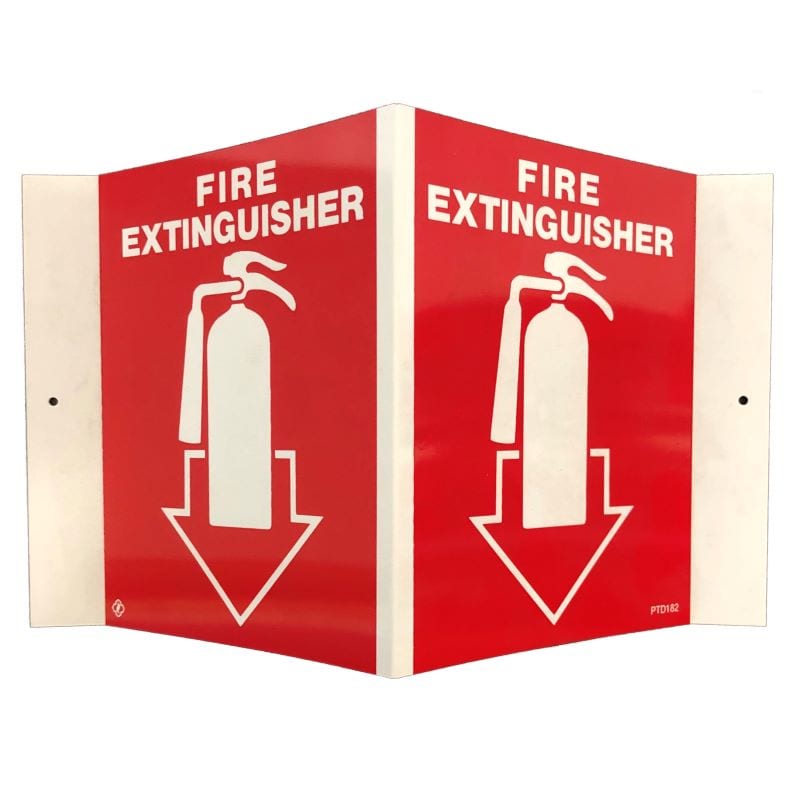 Loc Sign S/O PVC Fire Ext Med Double Sided 250mm W x 300mm H