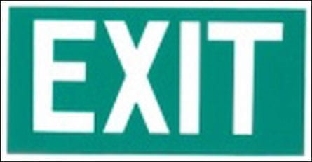 Sign PVC Exit 350mm W x 150mm H : AWFS
