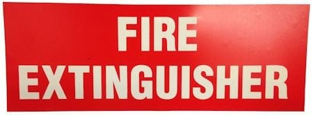 Sign PVC Fire Ext Strip 450mm W x 155mm H : AWFS