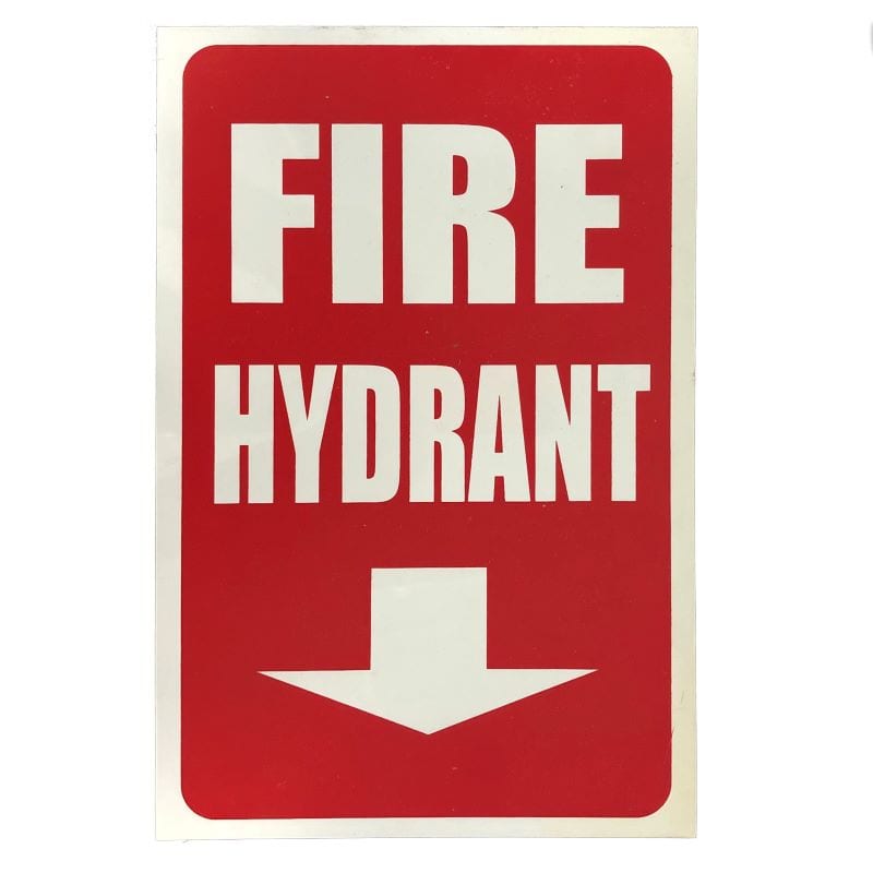 Sign PVC Fire Hyd + Arrow Med 210mm W x 320mm H : AWFS