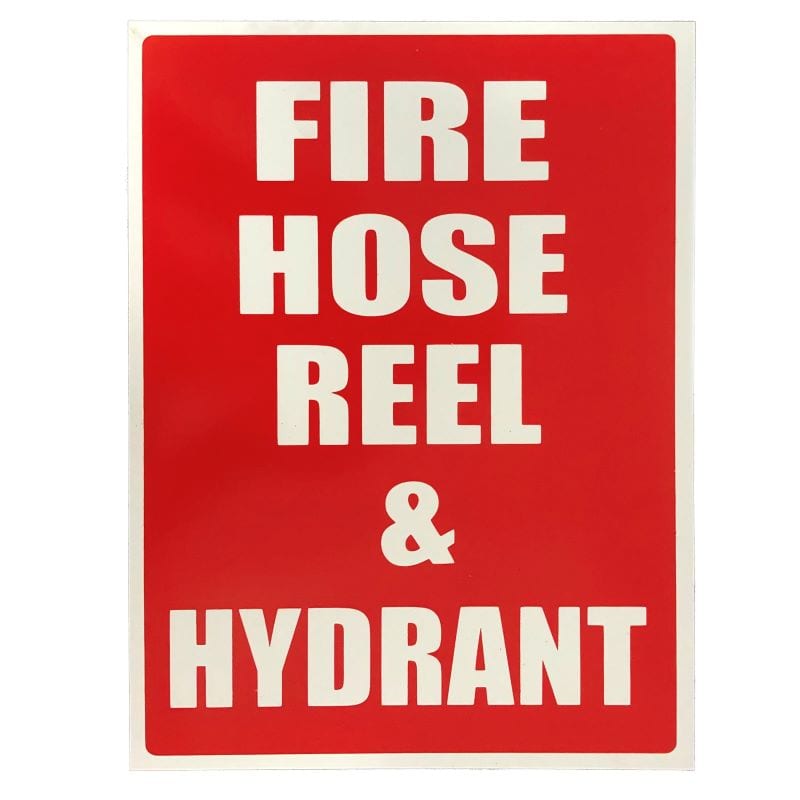 Sign PVC FHR & Hydrant Med 215mm W x 315mm H - 40mm H Let