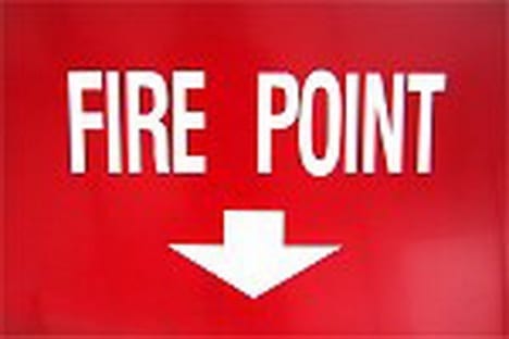 Sign PVC Fire Point Large 900mm W x 600mm H : AWFS