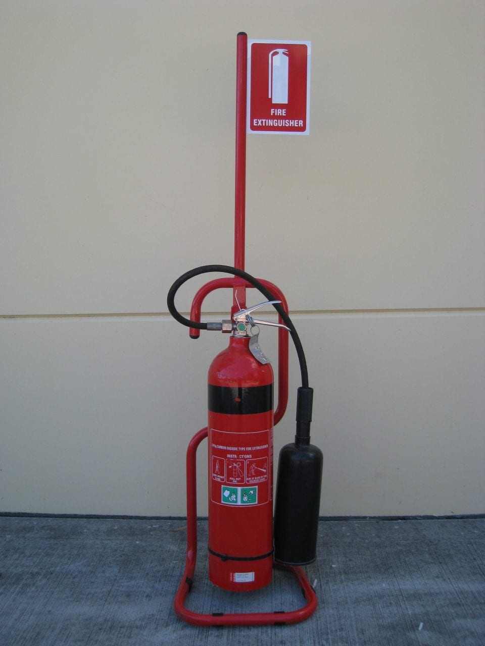Extinguisher Fire Point Stand Single Ext c/w Sign Pole