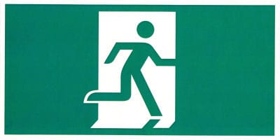 Sign Exit Lum S/S Running Man Picto PVC 440mm x 180mm : AWFS