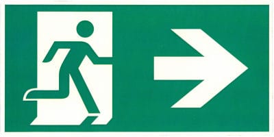 Sign Exit Lum S/S Running Man Picto Right PVC 300mm x 100mm