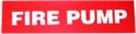 Sign PVC Fire Pump Strip 495mm W x 130mm H : AWFS